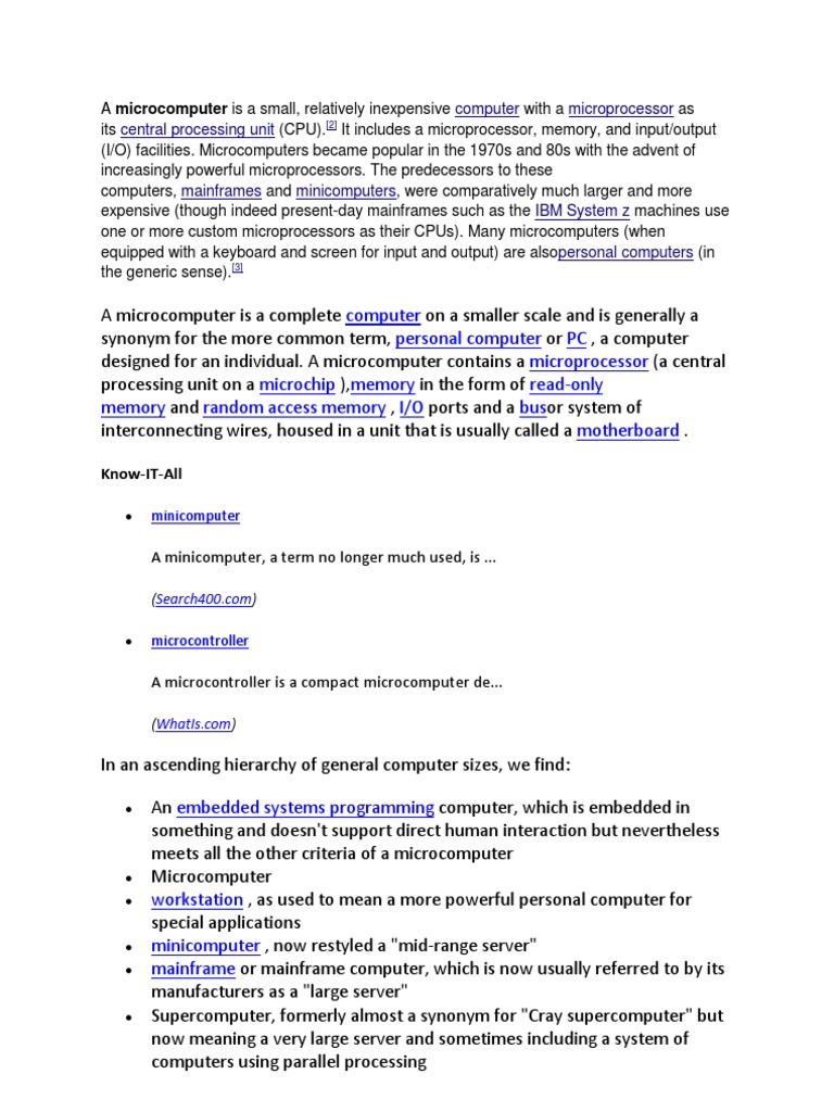 Understanding Microcomputers and PCs | PDF