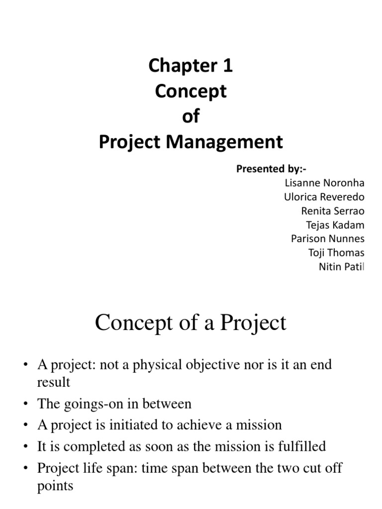 Concept of Project Management: Presented By | PDF | Project Manager ...