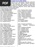 Panduan Penulisan Gelar Akademik | PDF