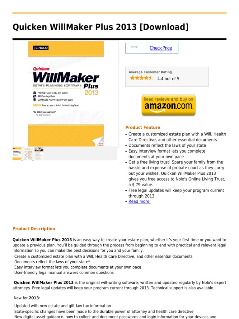 Quicken WillMaker Plus 2013 (Download) | Download Free PDF | Power Of ...