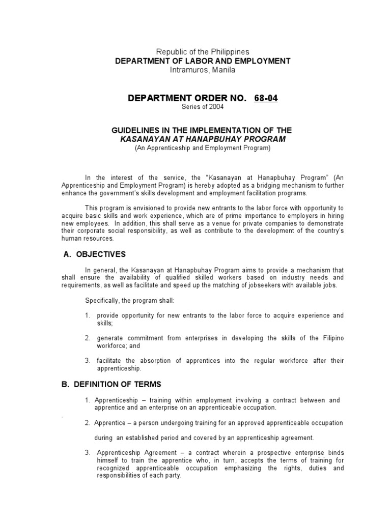 Apprenticeship And Learnership Implementing Guidelines D 0 6804 Pdf