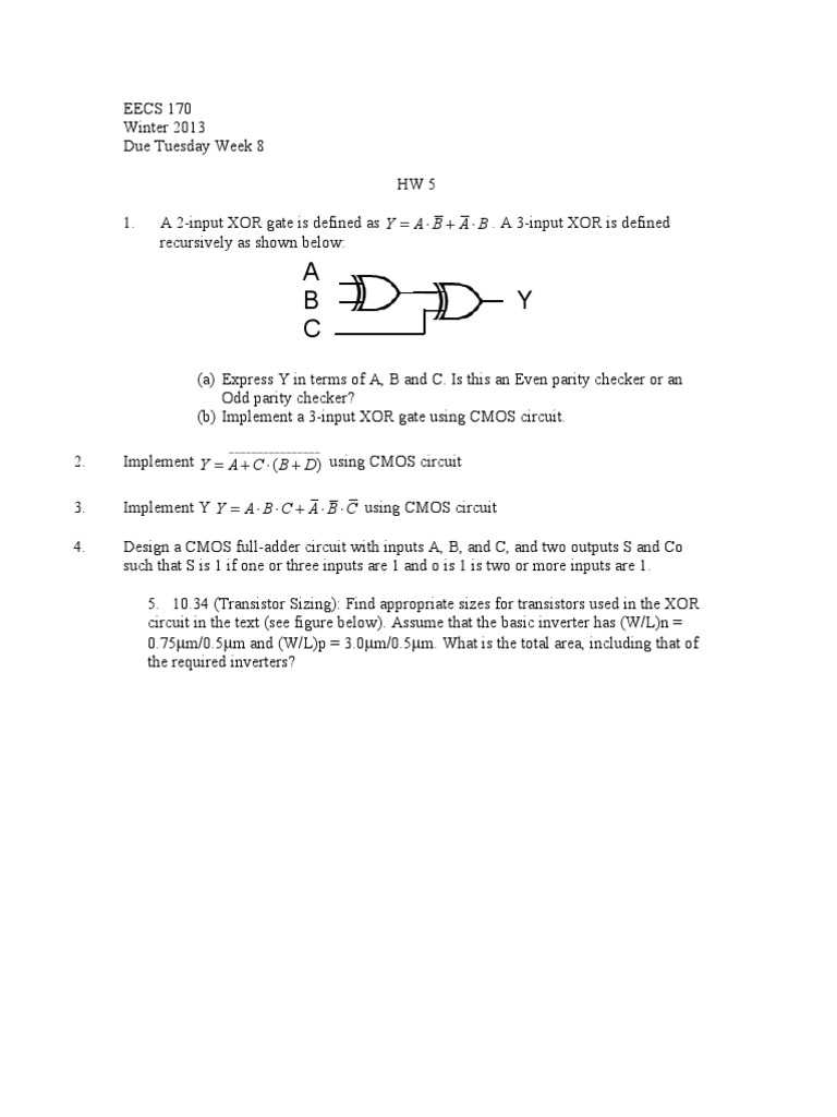 3 Input Xor Gate Cmos
