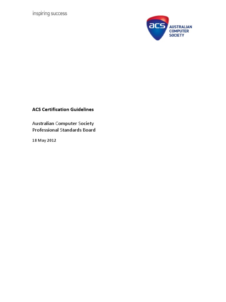 ACS Certification Guidelines 18 May 2012 v2 | PDF | Educational ...