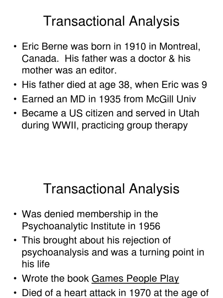 Transactional Analysis | PDF | Psychoanalysis | Mental Health