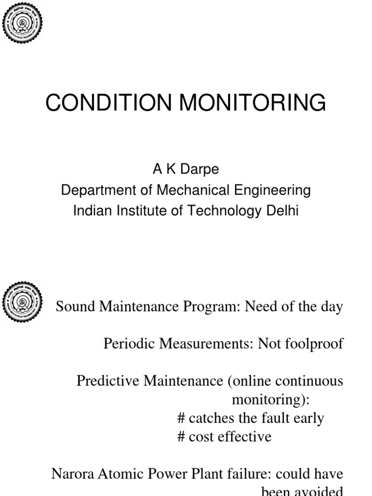 Condition Monitoring | PDF | Bearing (Mechanical) | Electrical Engineering