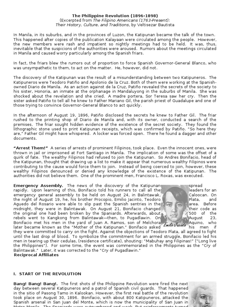 Philippine Revolution: Key Events 1896-1898 | PDF | Philippines | Unrest
