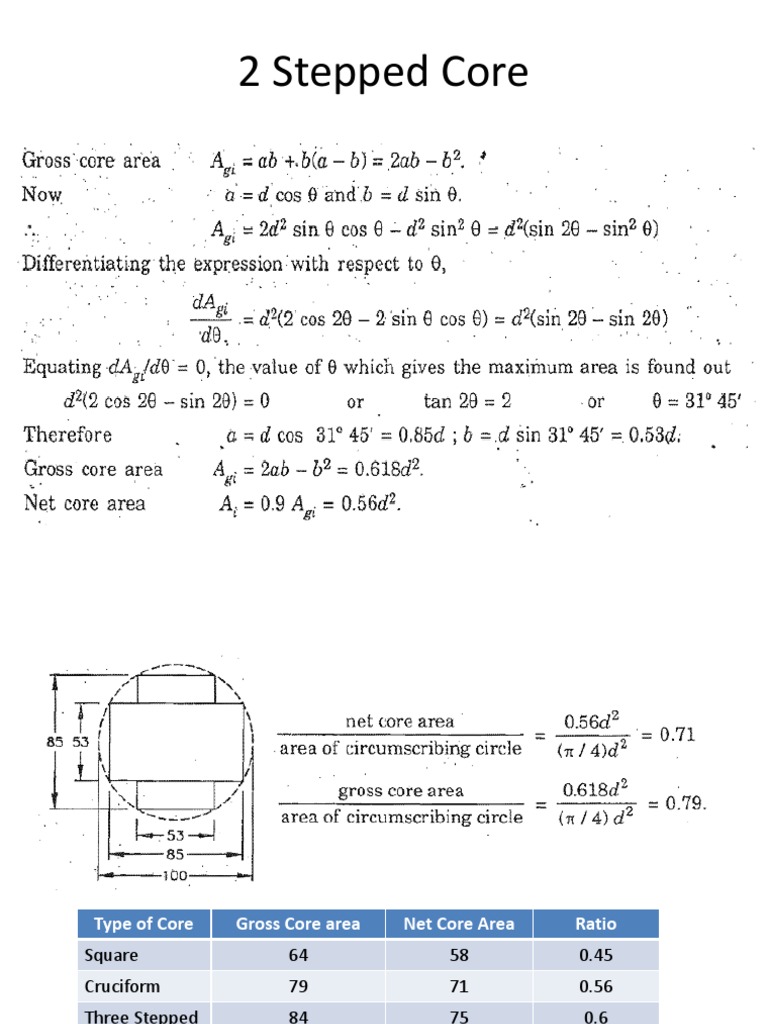 Stepped Core Area Selection Guide | PDF