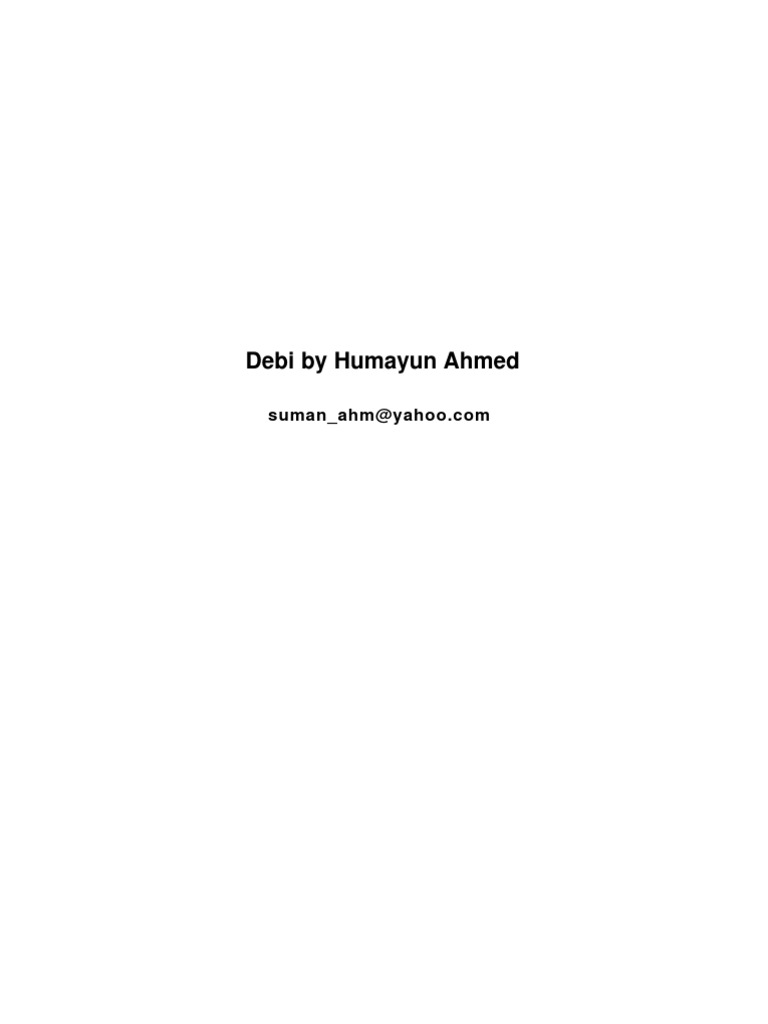 Debi by Humayun Ahmed: A Review Request and Contact Information | PDF