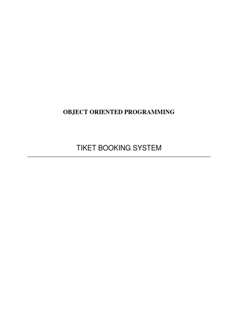 Ticket Booking System (OOP) | PDF | Computers | Technology & Engineering