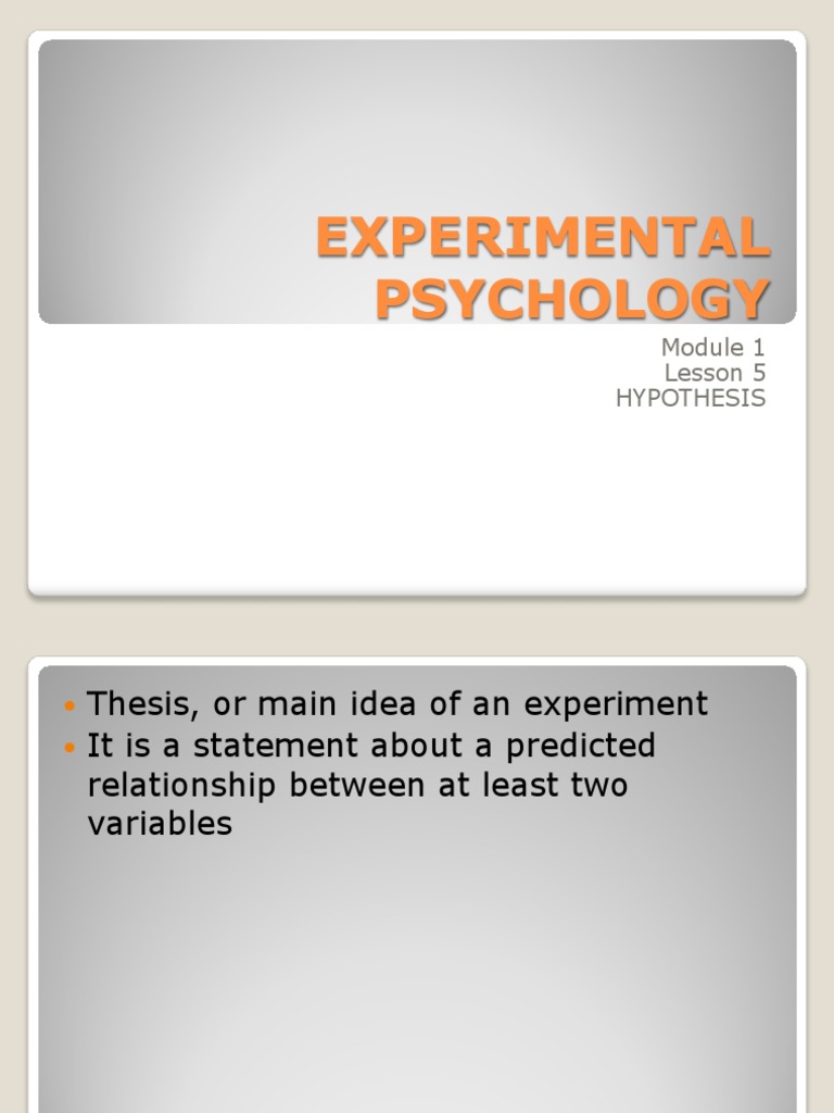 Understanding Hypotheses in Psychology | PDF | Type I And Type Ii ...