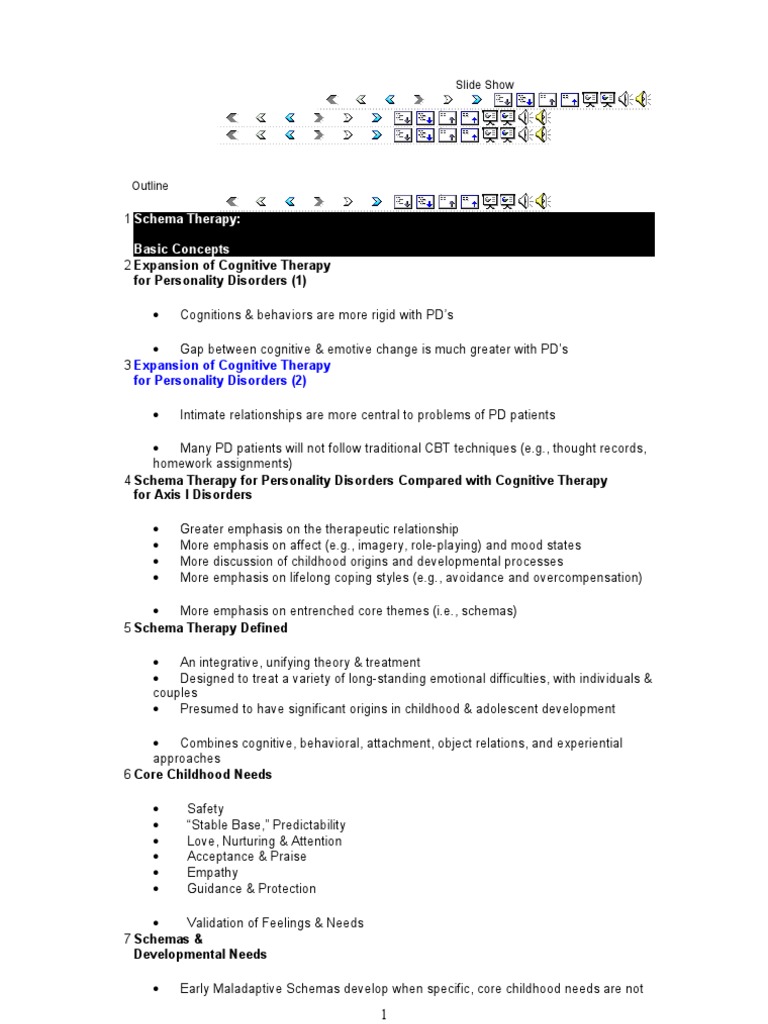 Schema Therapy | PDF | Schema (Psychology) | Psychotherapy