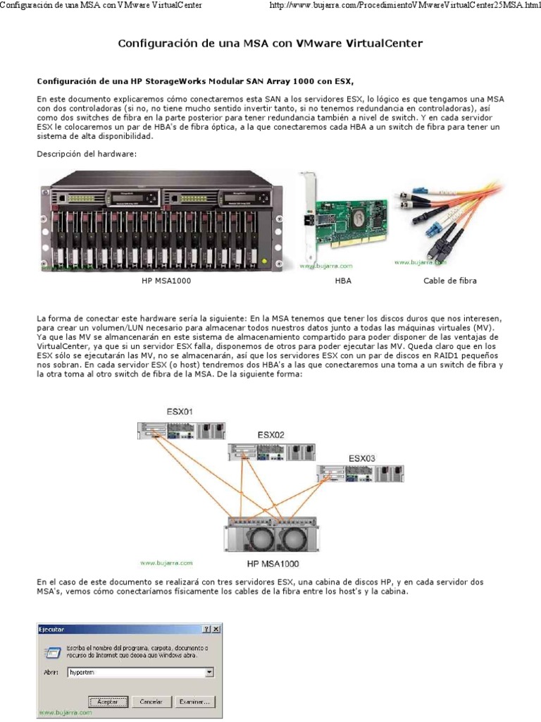 Configuración de Una HP MSA 1000 Con ESX | PDF | Servidor (Computación ...