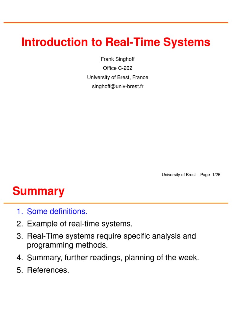 Introduction To Real-Time Systems | PDF | Real Time Computing | Embedded System