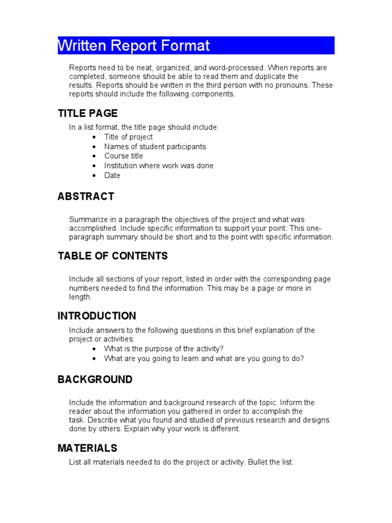 Written Report Format | PDF | Citation | Cognitive Science