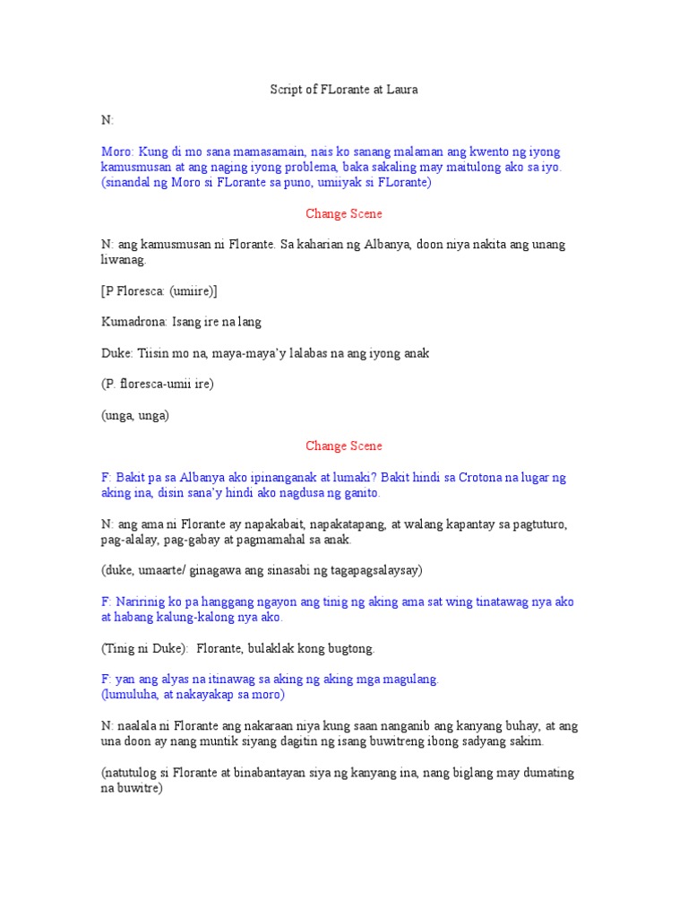 Script of Florante at Laura