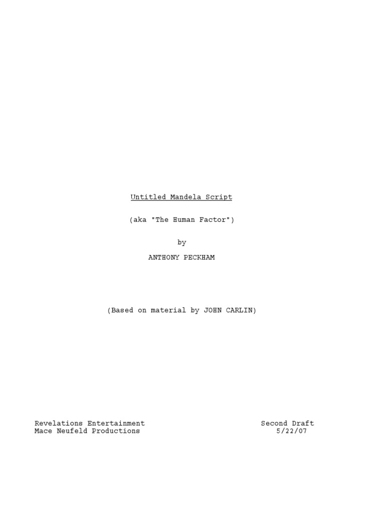 Invictus - Movie Script Draft | PDF