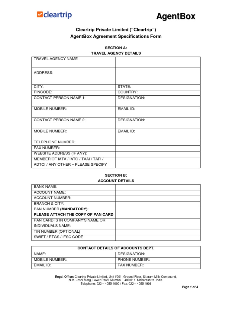 Cleartrip - AgentBox Agreement Re | PDF | Indemnity | Credit Card