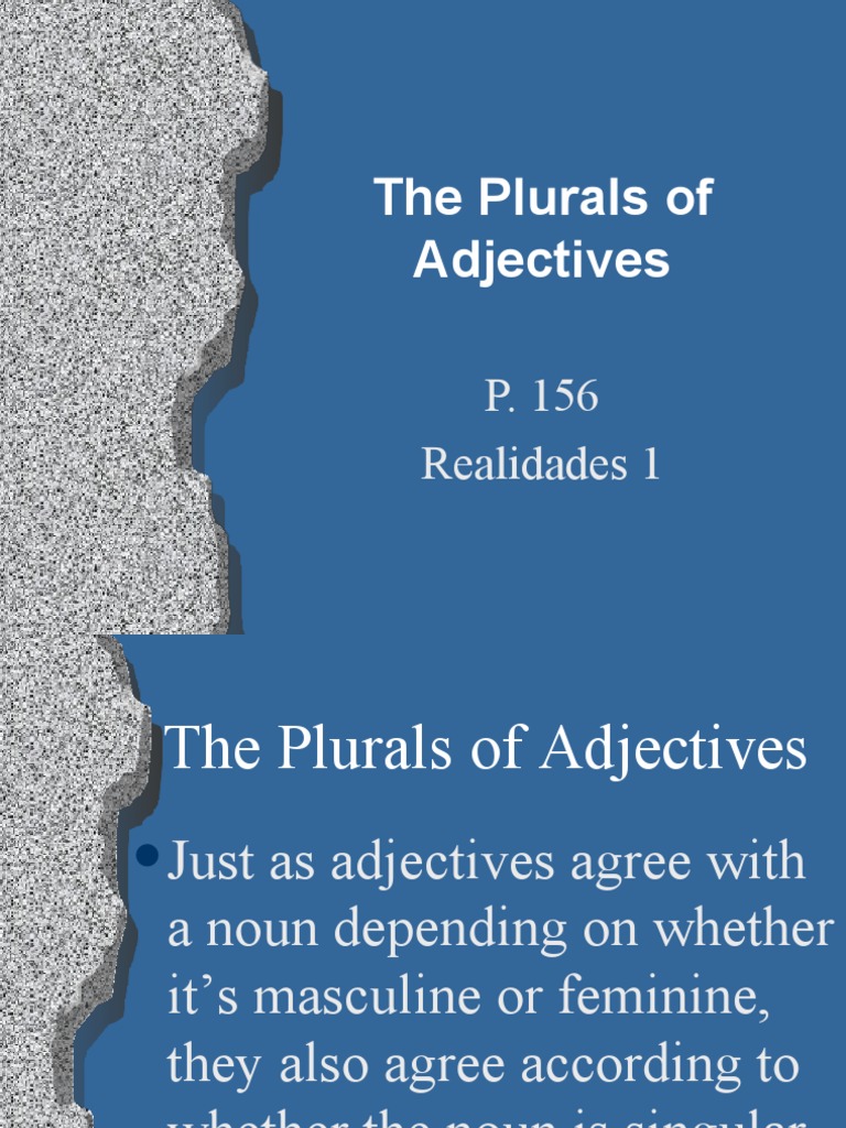 Plural Forms of Spanish Adjectives | PDF