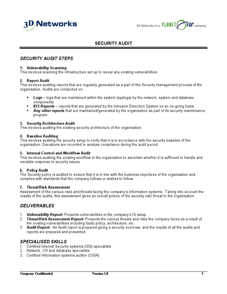 Security Network Audit Steps | PDF