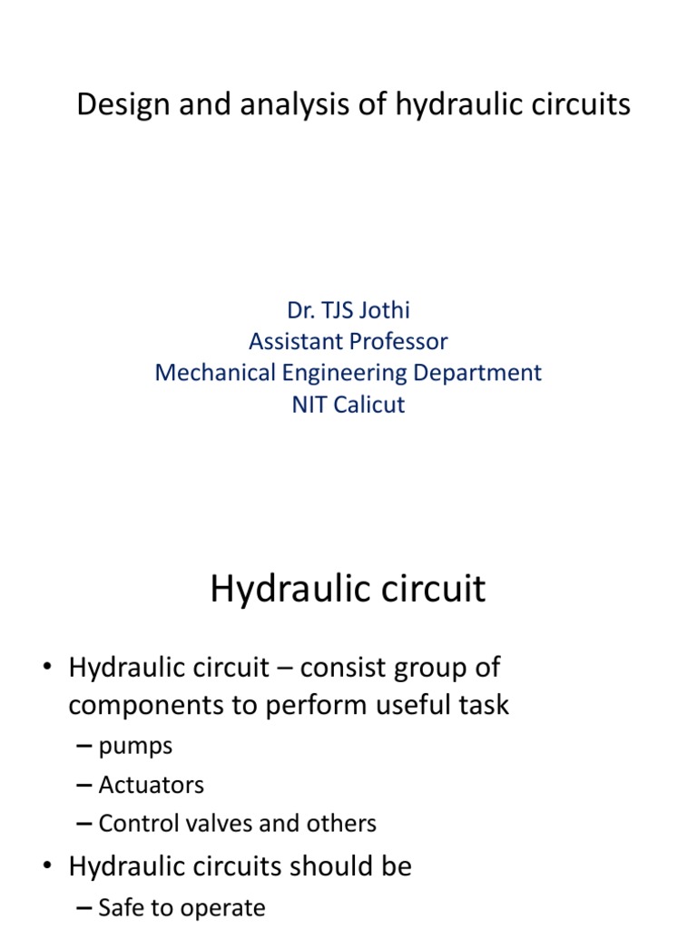 Design and Analysis of Hydraulic Circuits | PDF | Cylinder (Engine) | Pump