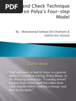 Polya's 4-Steps in Problem Solving | PDF | Mathematics | Science