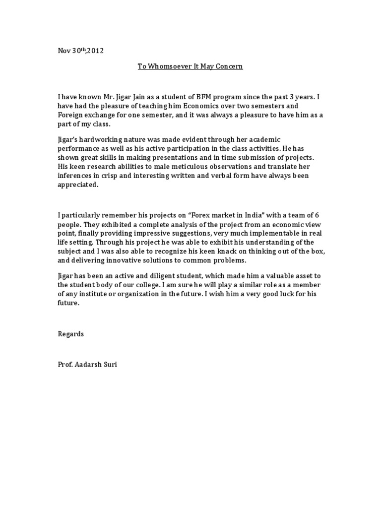 Recommendation Letter1 | PDF