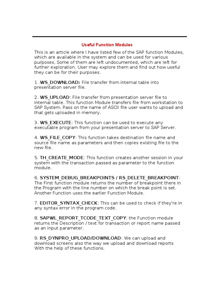 Function Modules | PDF | Subroutine | Areas Of Computer Science