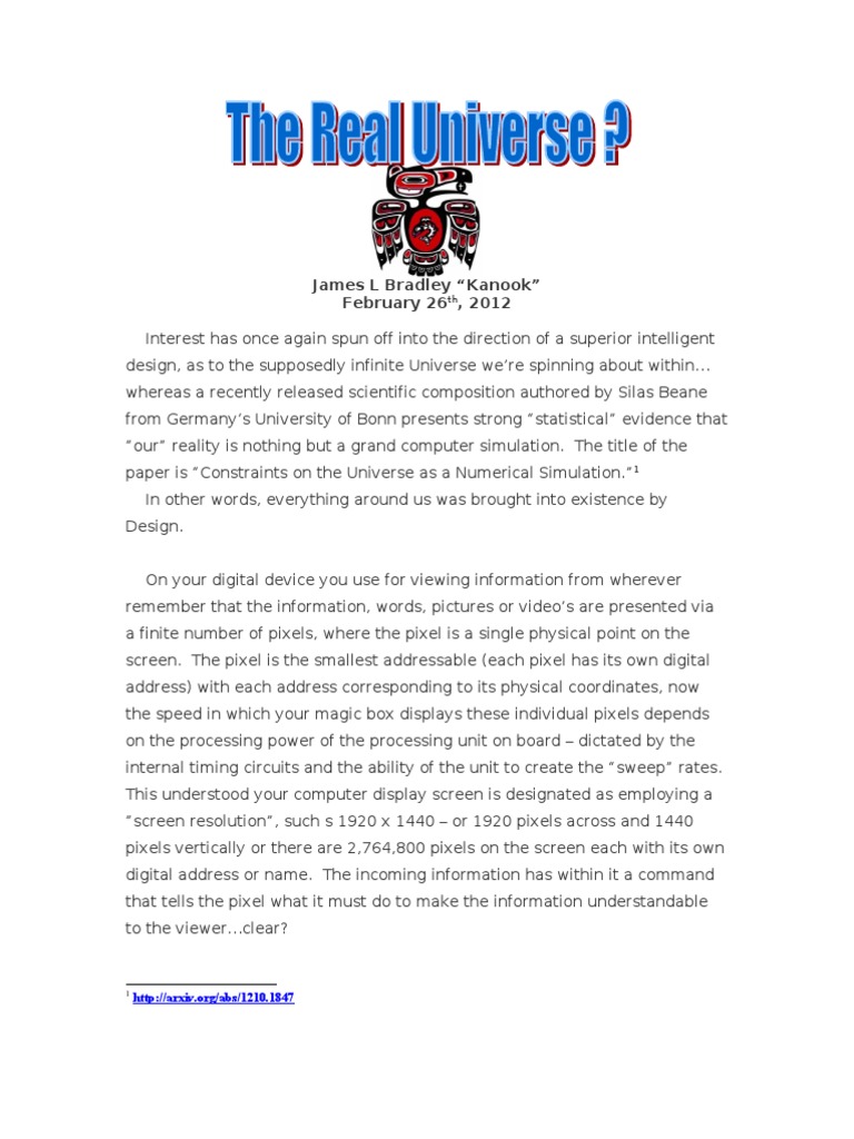 The Real Universe | PDF | Pixel | Soul