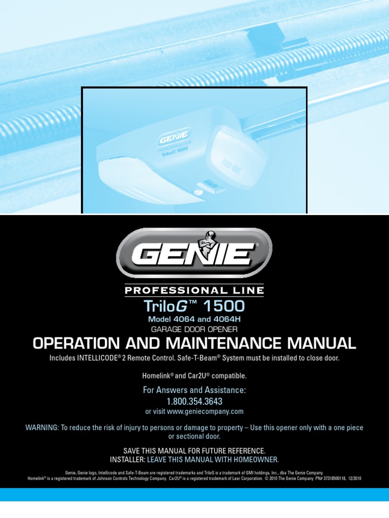 Complete Manual Genie 1500 | PDF | Door | Electromagnetic Interference