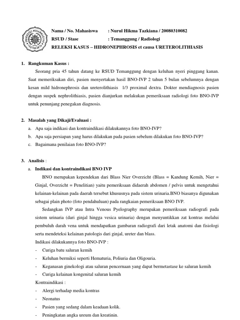 BNO IVP Ureterolithiasis | PDF