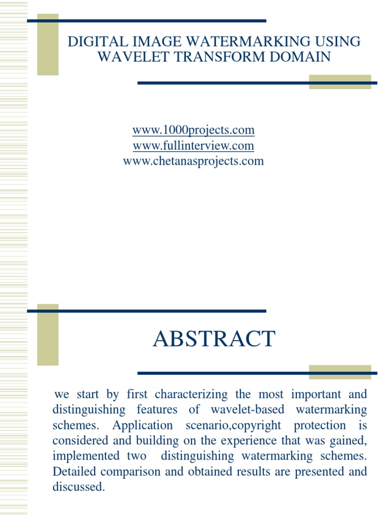 For Digital Image Watermarking | PDF | Data Compression | Wavelet