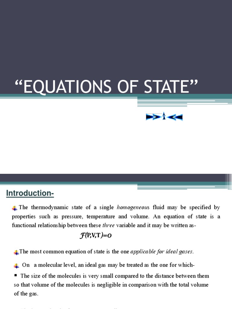 Equation of States | PDF | Gases | Phases Of Matter