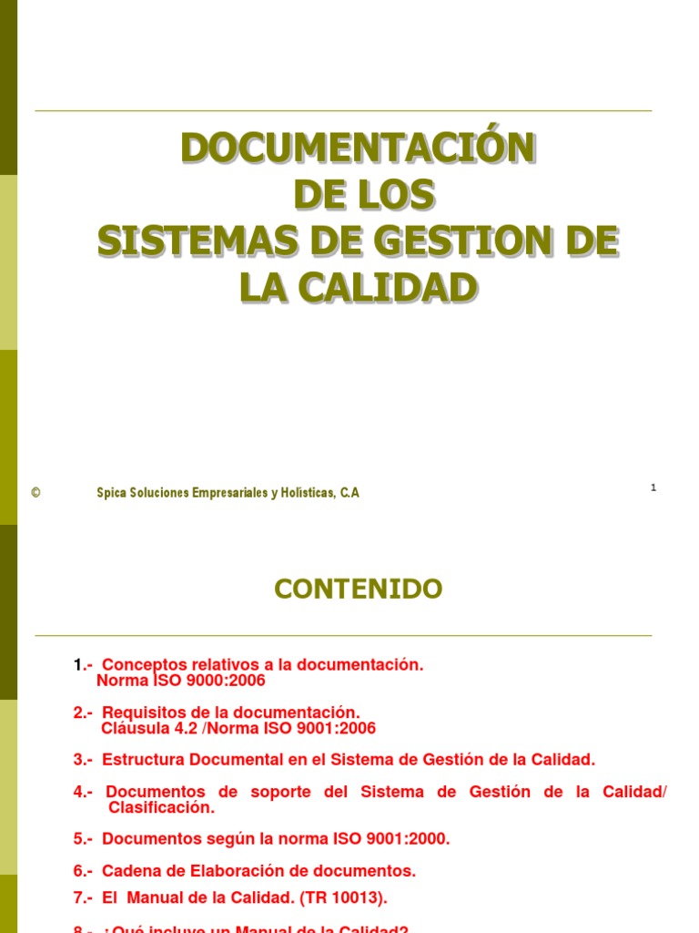 Documentación del SGC | Gestión de la calidad | Calidad (comercial)