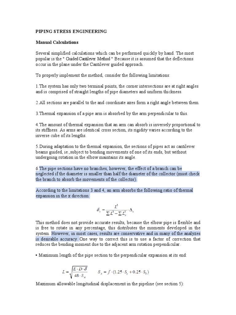 Piping Stress Engineering Calculations | PDF