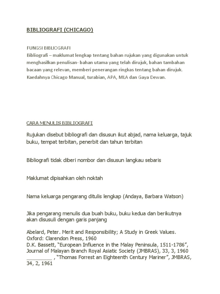 Cara Menulis Bibliografi Dan Nota Hujung | PDF