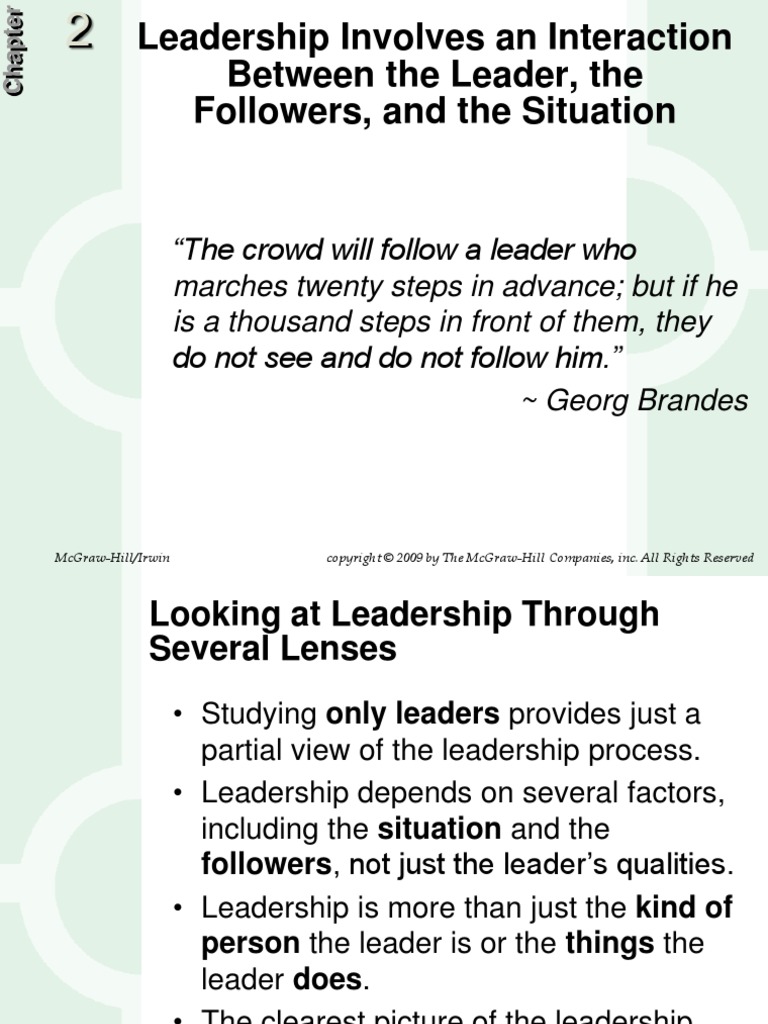 Leadership Involves An Interaction Between The Leader, The Followers ...