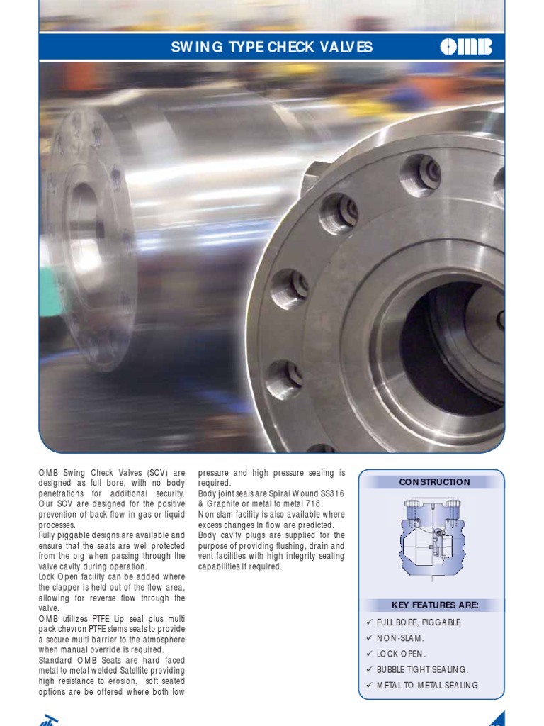 Swing Check Valve | PDF | Pipe (Fluid Conveyance) | Valve