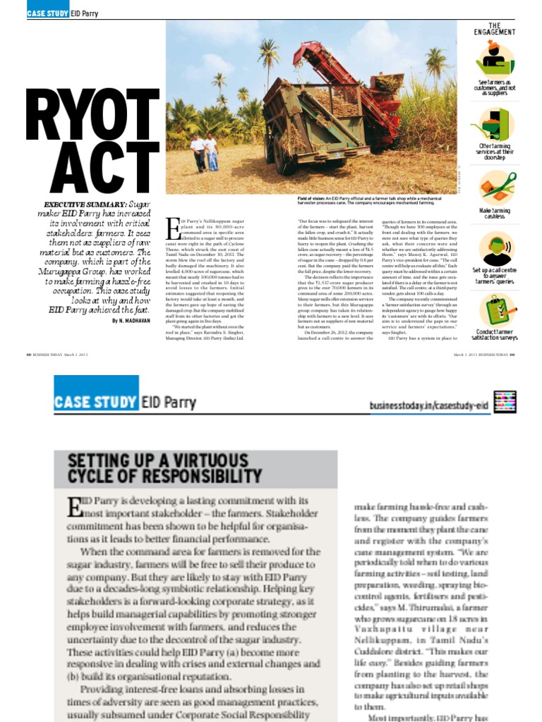 EID Parry: Empowering Farmers as Customers | PDF | Sugarcane ...