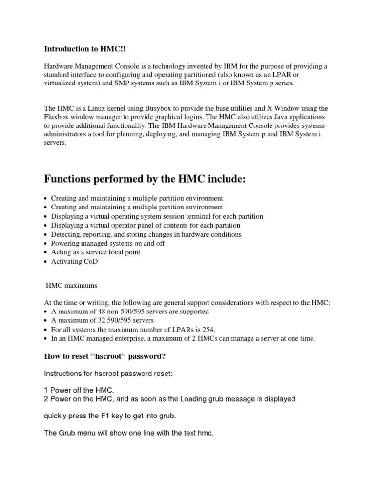 Introduction To HMC | PDF | Virtual Private Network | Computer Network