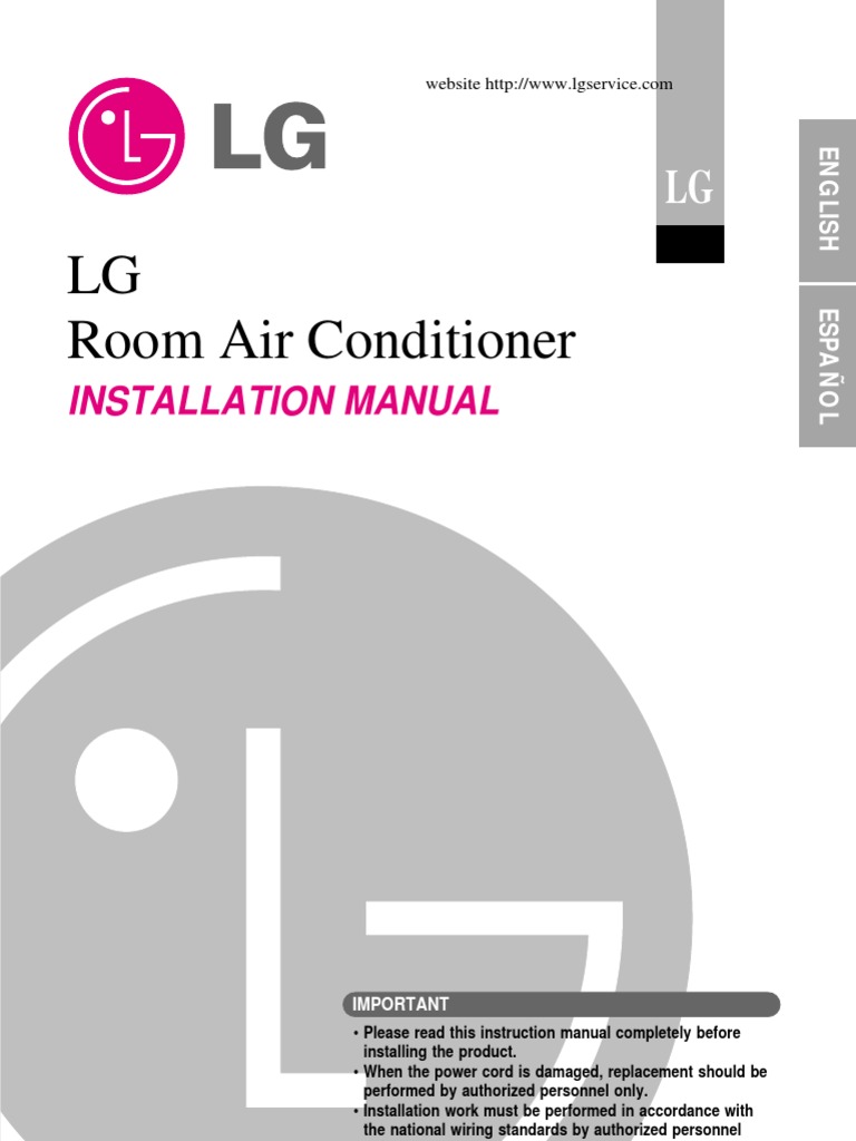LG Room Air Conditioner: Installation Manual | Download Free PDF | Leak ...
