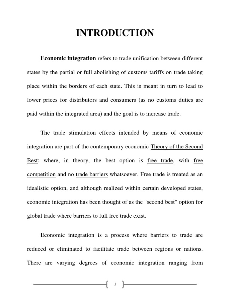 Final Copy of Econghghomic Itegration | PDF | Economic Integration ...