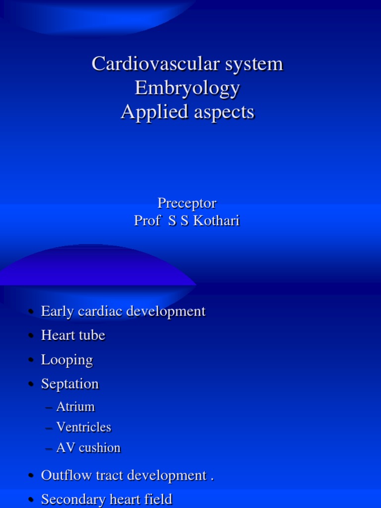 Development of the Heart: A Comprehensive Overview of Cardiovascular ...