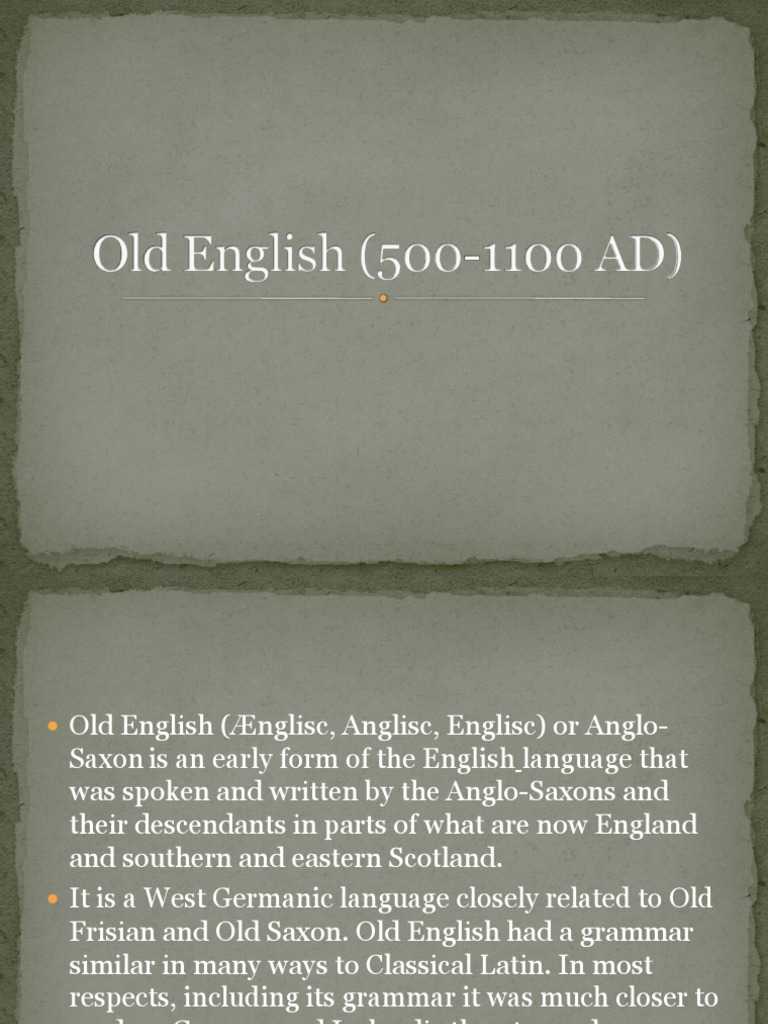 Old English (500-1100 AD) | PDF | Anglo Saxons | English Language