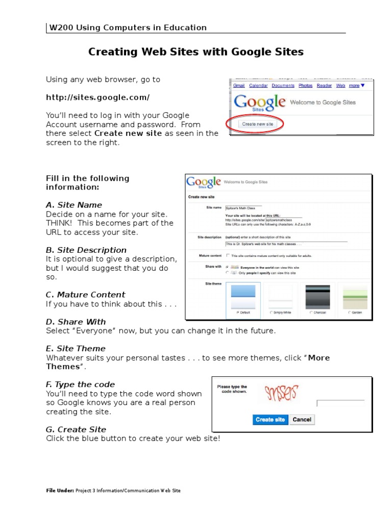 Google Sites Tutorial | PDF | Hyperlink | Page Layout