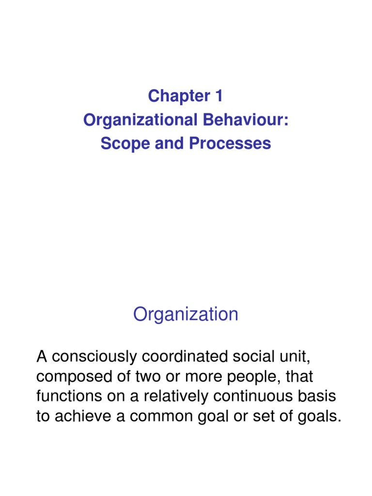 Organizational Behaviour: Scope and Processes | PDF | Goal ...