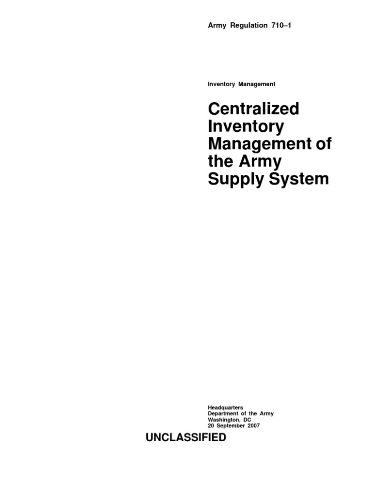 ar 710-1 | United States Army | United States Department Of Defense