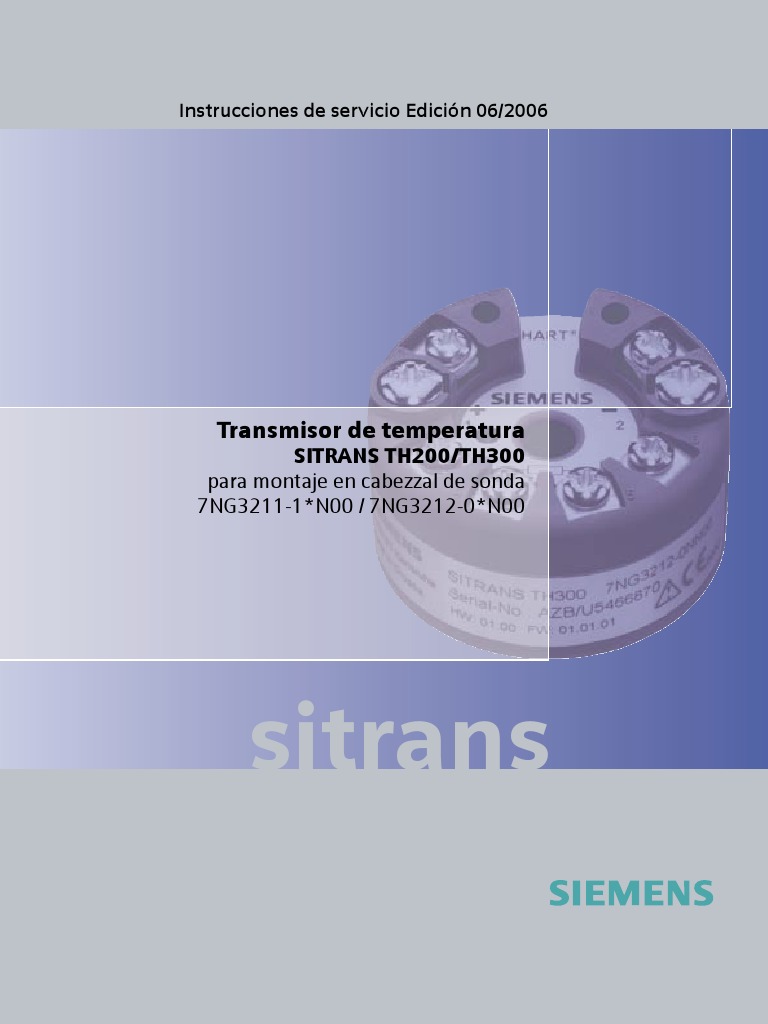 Transmisor de Temperatura Sitrans Th200-Th300 | PDF | Tecnología