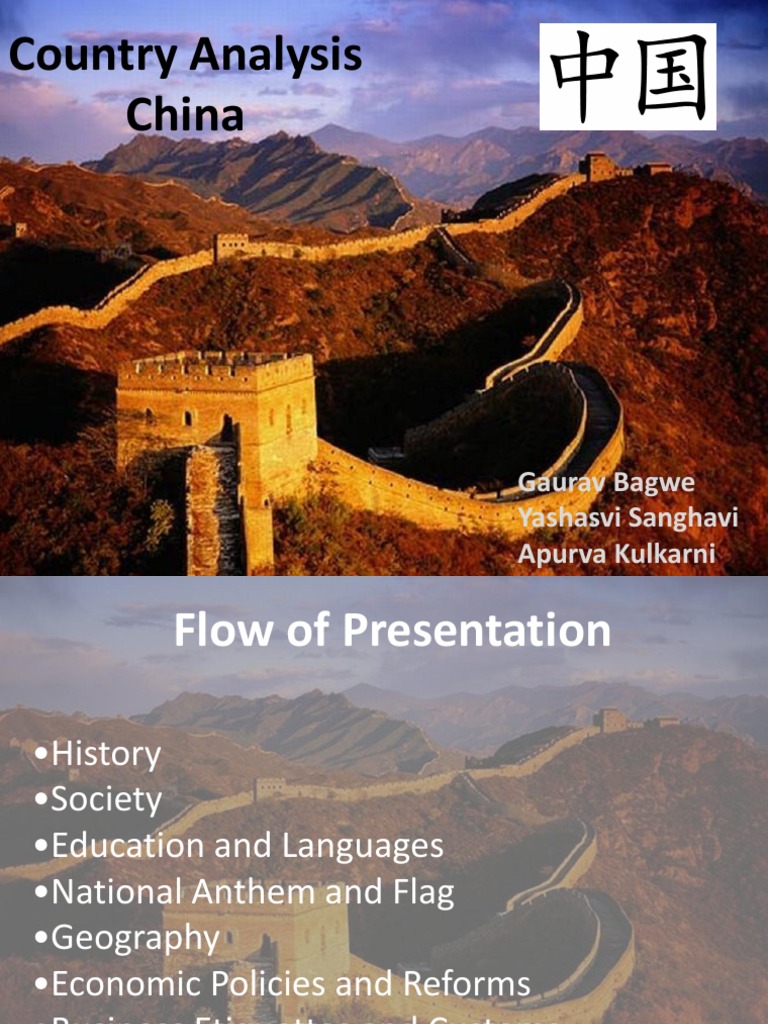 Country Analysis China: Gaurav Bagwe Yashasvi Sanghavi Apurva Kulkarni ...