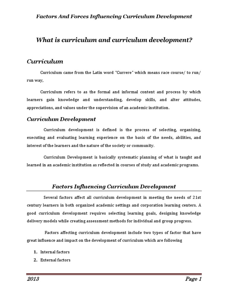 Curriculum Development | PDF | Curriculum | Learning Theory (Education)
