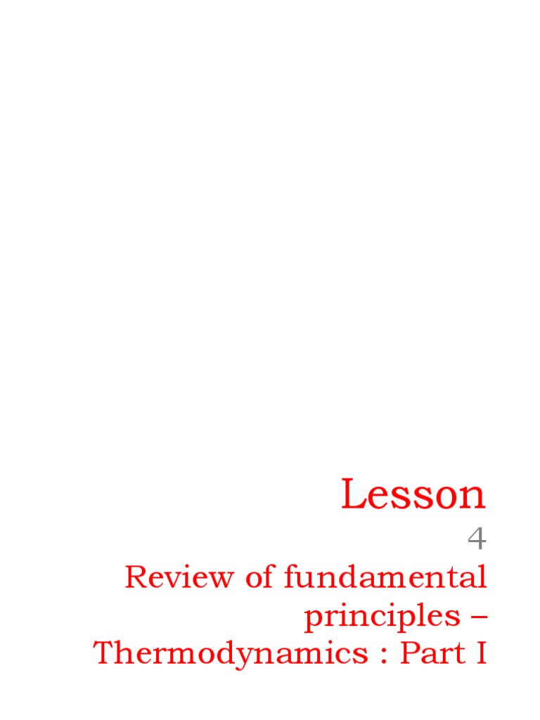 4 Review of Fundamental Principles - Thermodynamics Part I | PDF ...